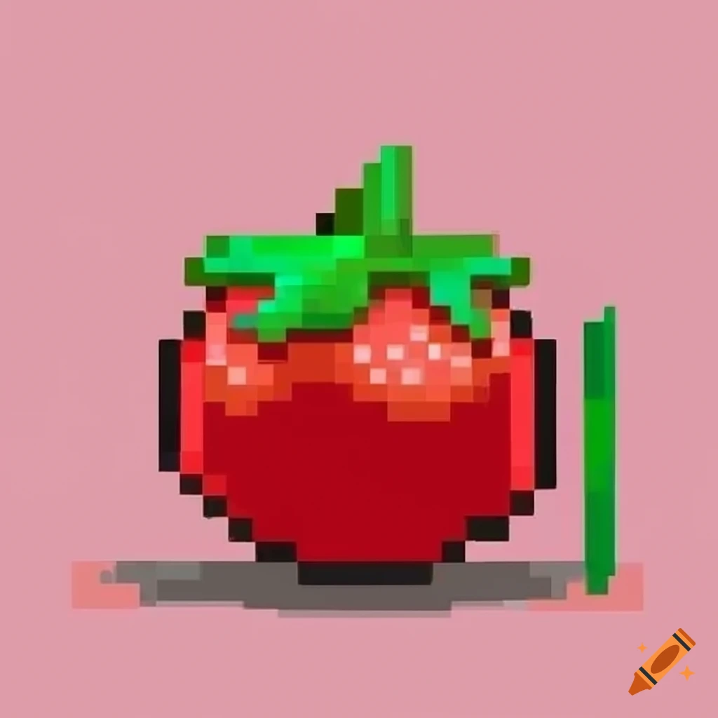 Cute pixel art tomato on Craiyon