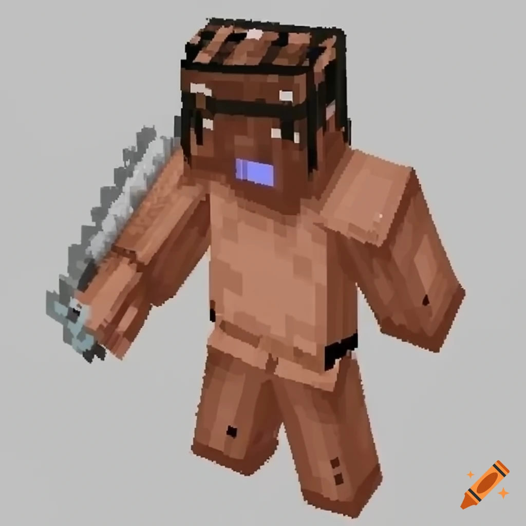 Travis scott character in minecraft skin style on Craiyon