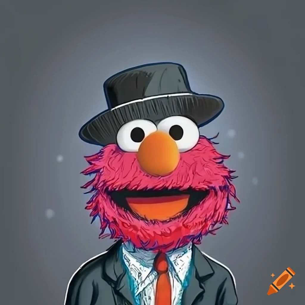 Gangster elmo character artwork on Craiyon