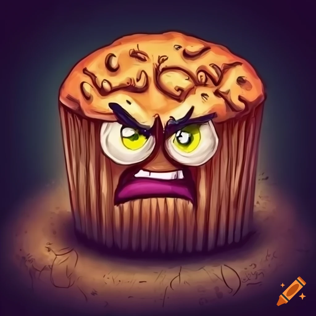 Angry muffin in Comic style on Craiyon