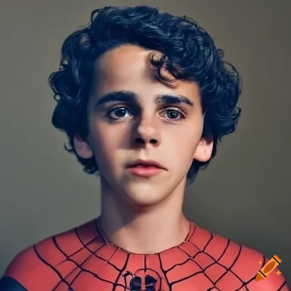 Close-up of jack dylan grazer as spider-man on Craiyon