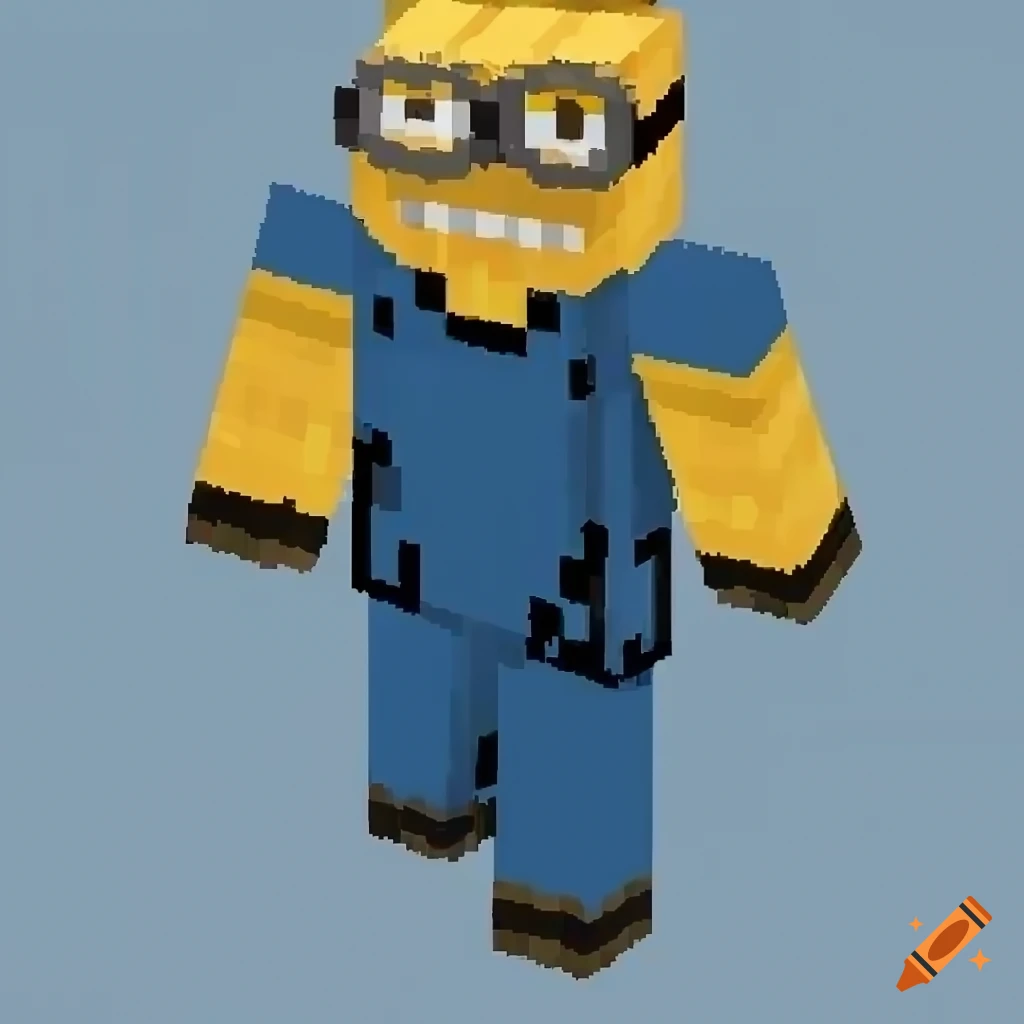 Minion character in minecraft style on Craiyon