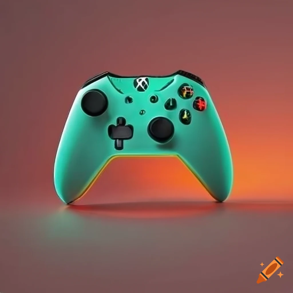 Neon xbox game console with orange, yellow, and red colors on Craiyon