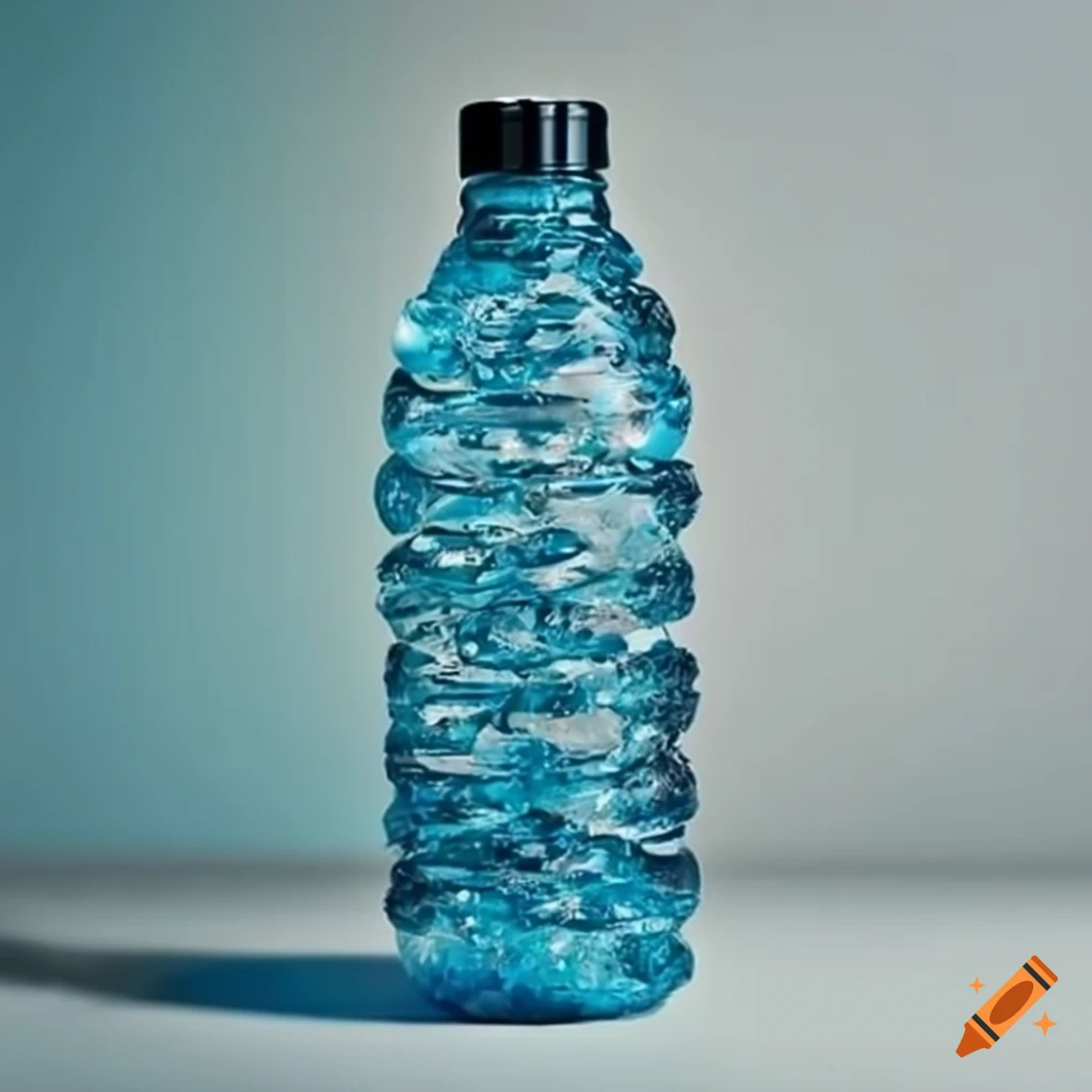 Recycled water bottle made from ocean plastic on Craiyon