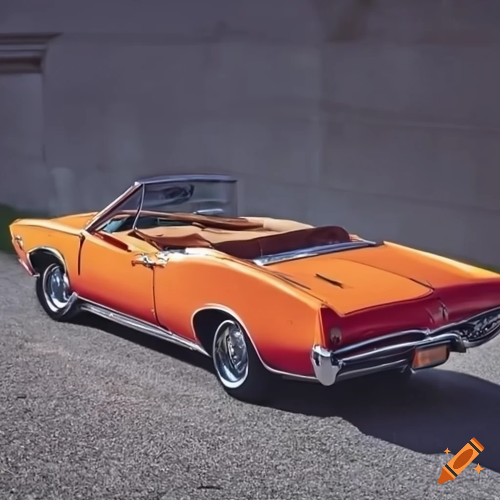 1967 gto convertible in orange color on Craiyon