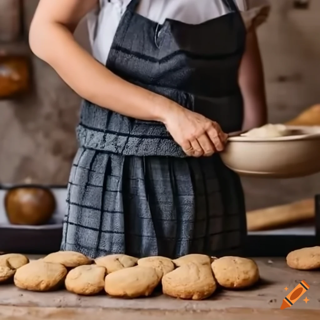 Woman baking cookies in a vintage kitchen on Craiyon