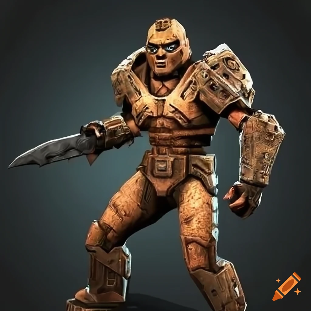Quake 2 gladiator with heavy sword on Craiyon