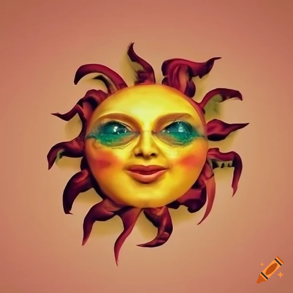 Hippie sun illustration on Craiyon