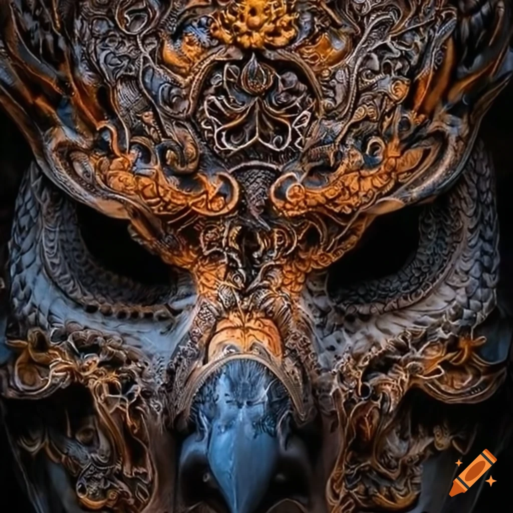 Striking gothic eagle mask with intricate details on Craiyon