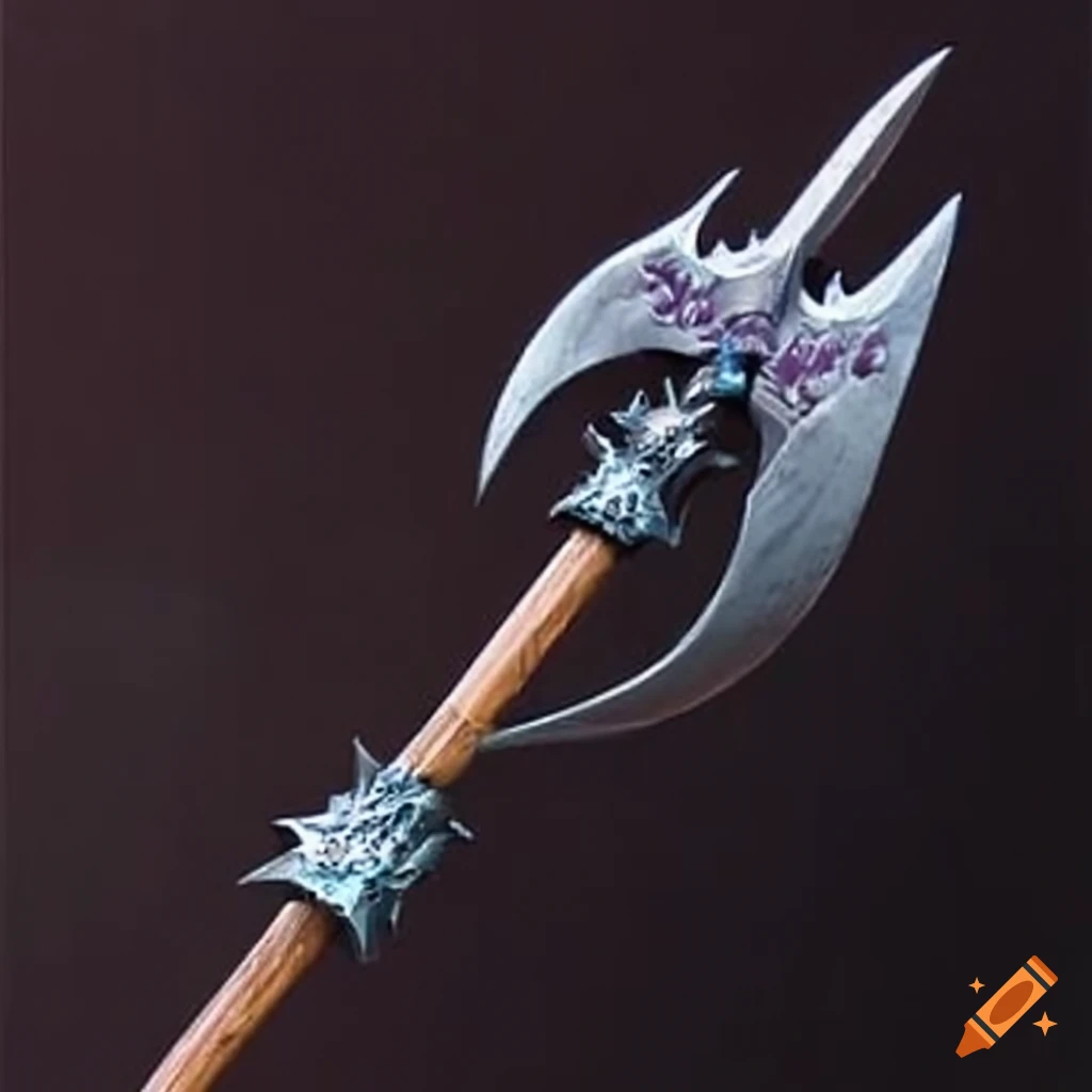 Mythic perfect master halberd on Craiyon