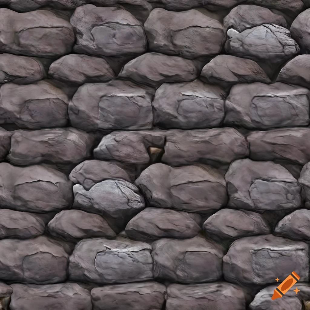 Detailed stylized gray stone wall texture seamless on Craiyon