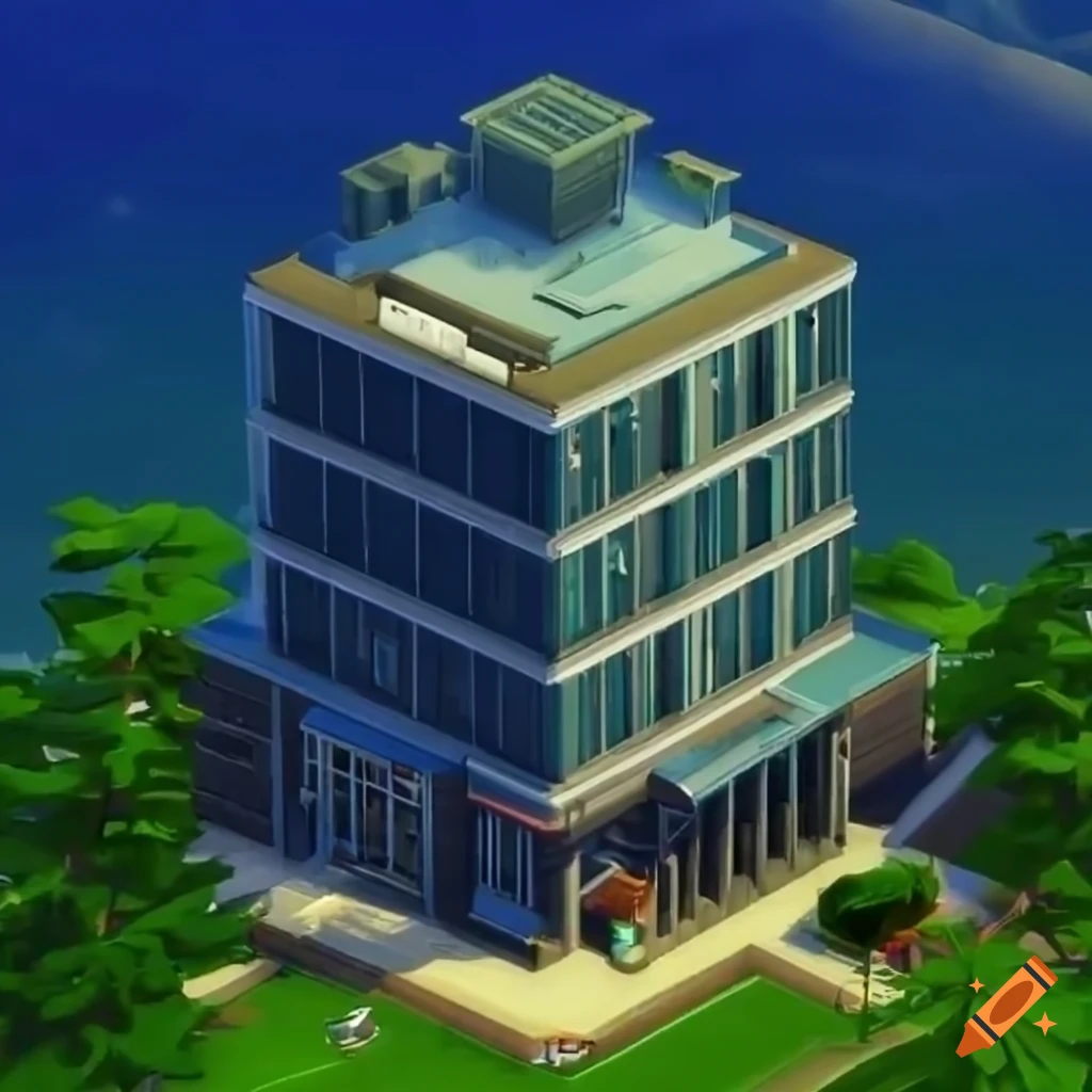 Sims 4 isometric office building on Craiyon