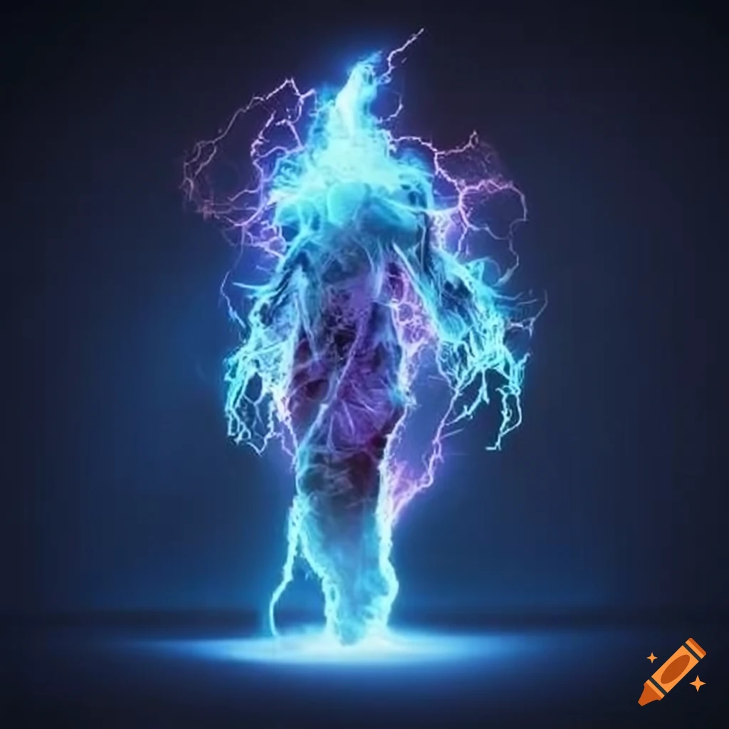 Electric elemental generating lightning bolts on Craiyon