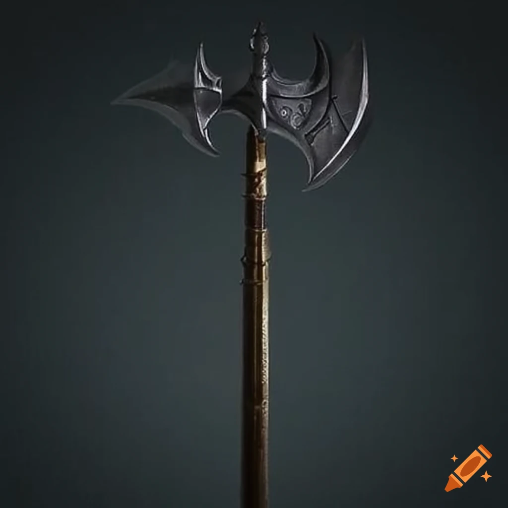 Mythic perfect master halberd on Craiyon