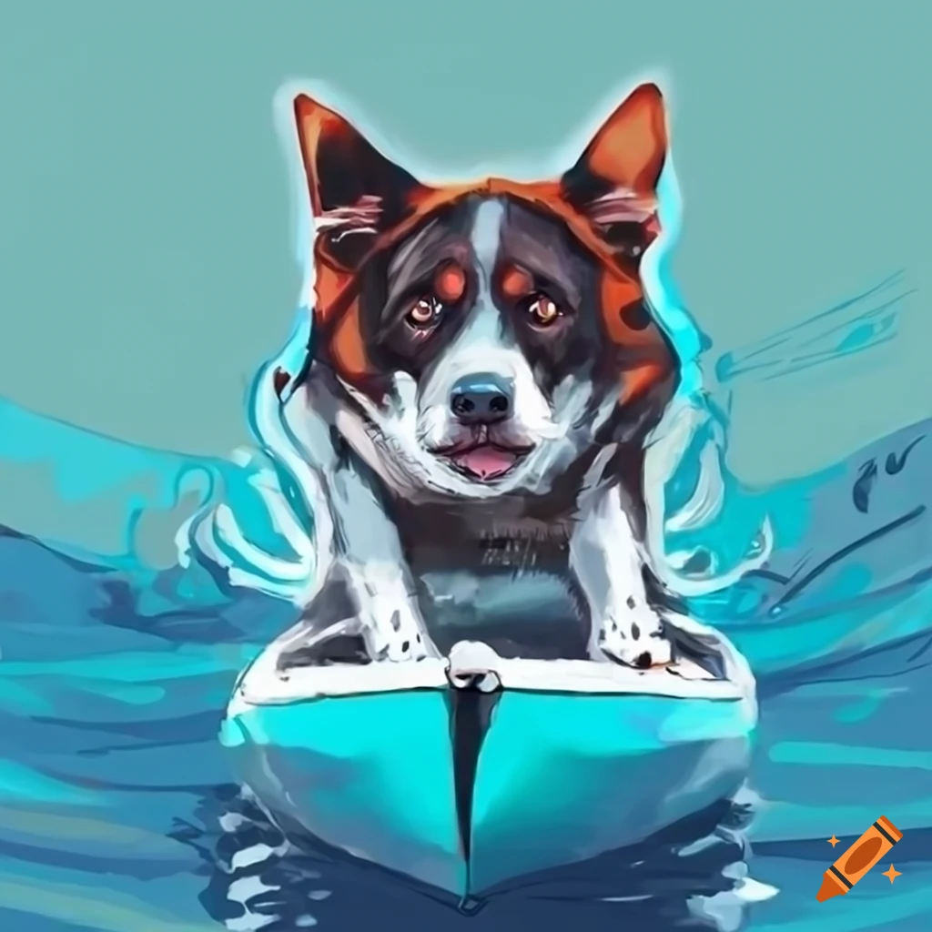 Canine artist competing with artificial intelligence in drawing on Craiyon