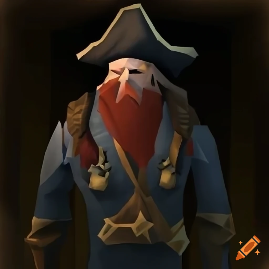 Runescape evil pirate in portrait mode on Craiyon