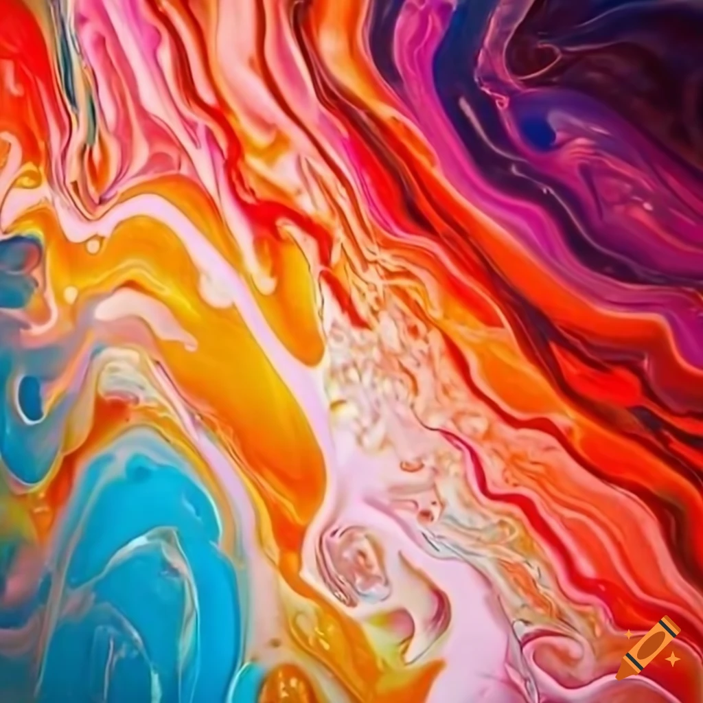 Pouring painting technique on Craiyon