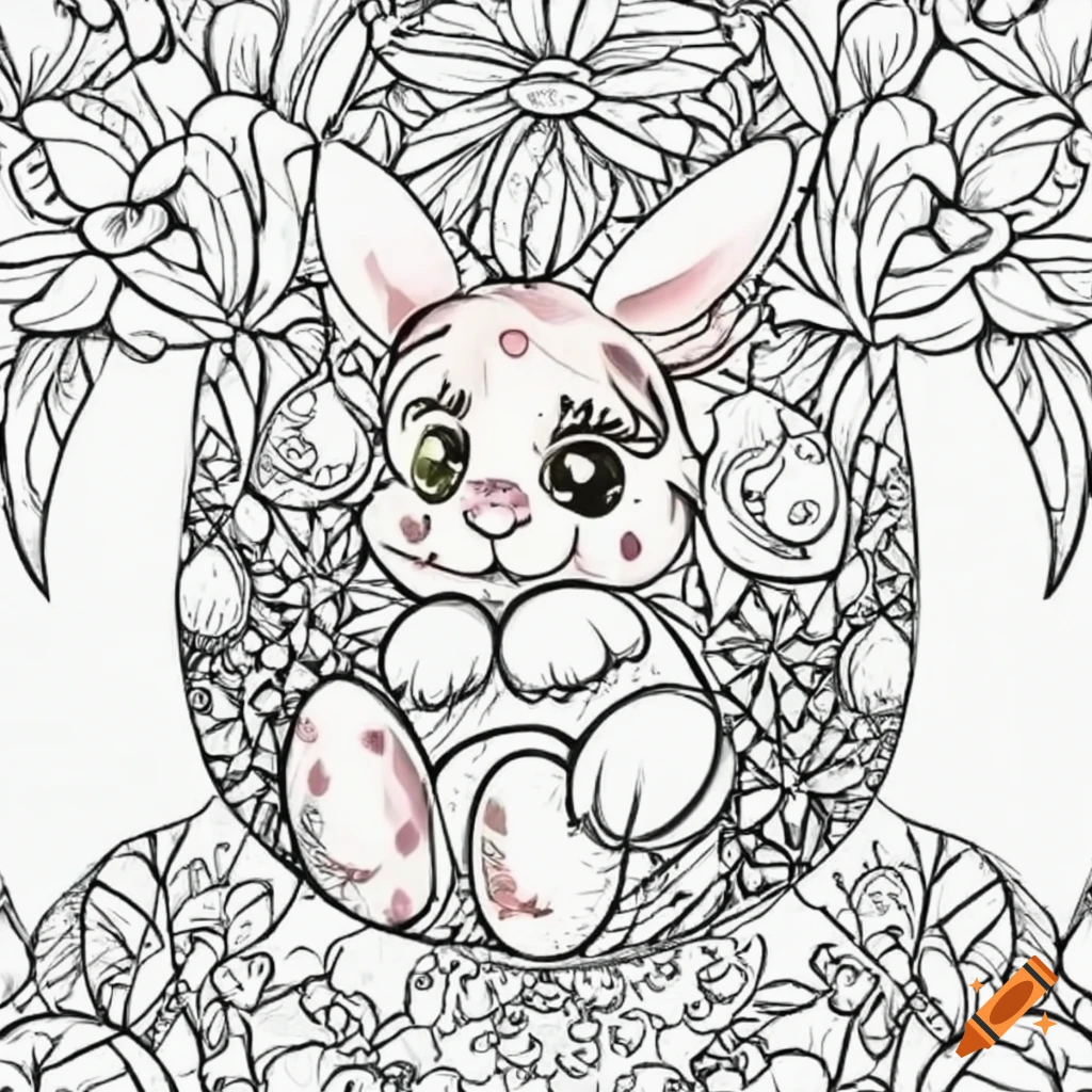 Beautiful Easter-themed coloring sheets for all ages on Craiyon