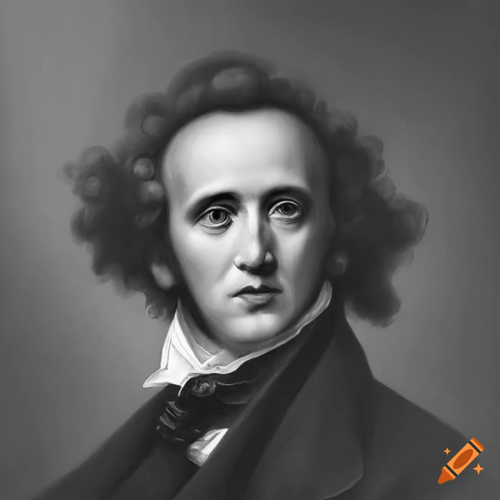 Portrait of composer Felix Mendelssohn in Raphael style on Craiyon