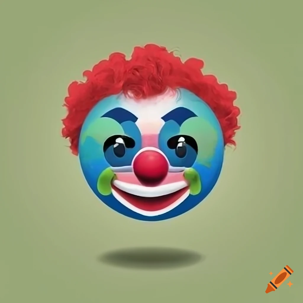 Clown-faced earth emoji on Craiyon