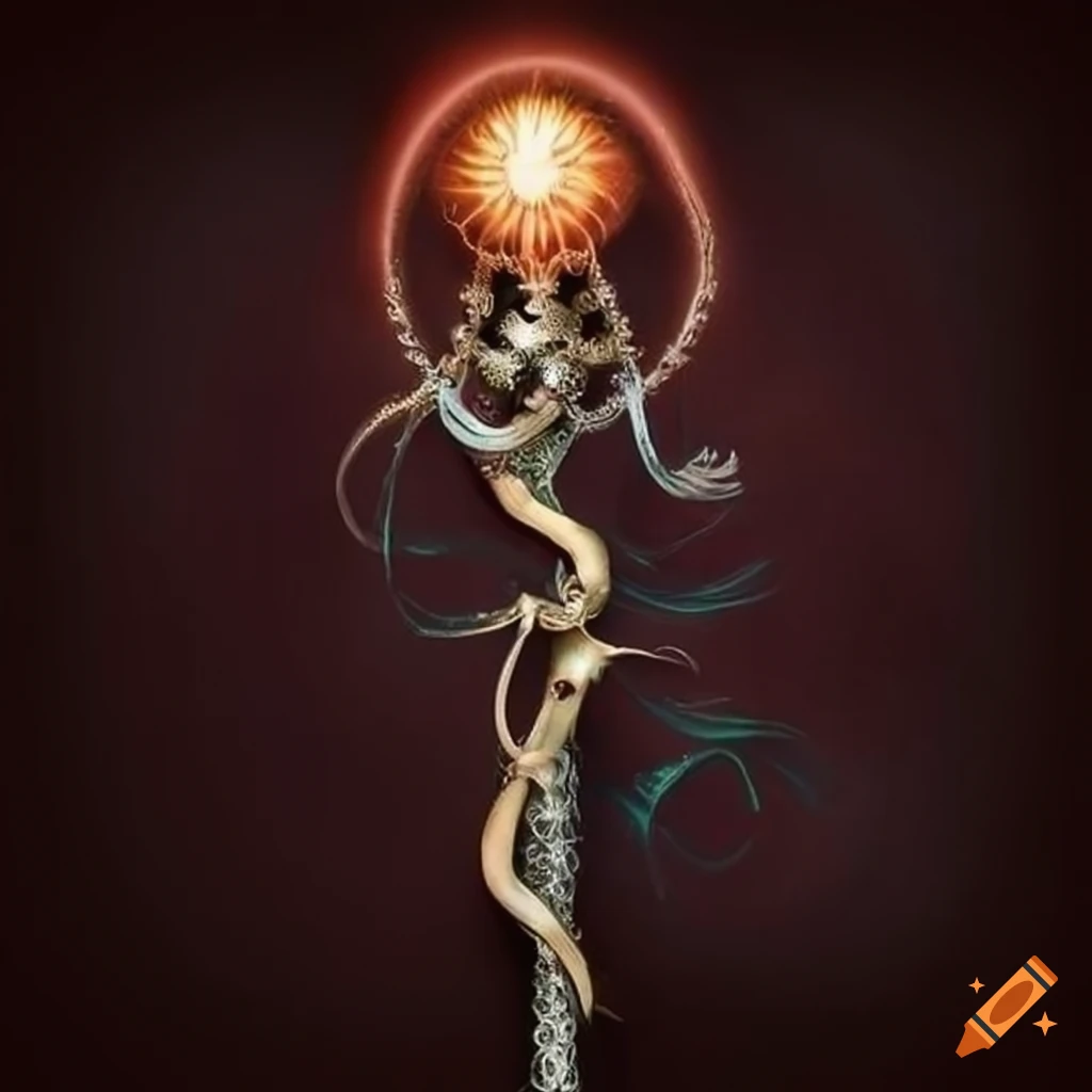 Intricate high fantasy ornate magical staff on Craiyon