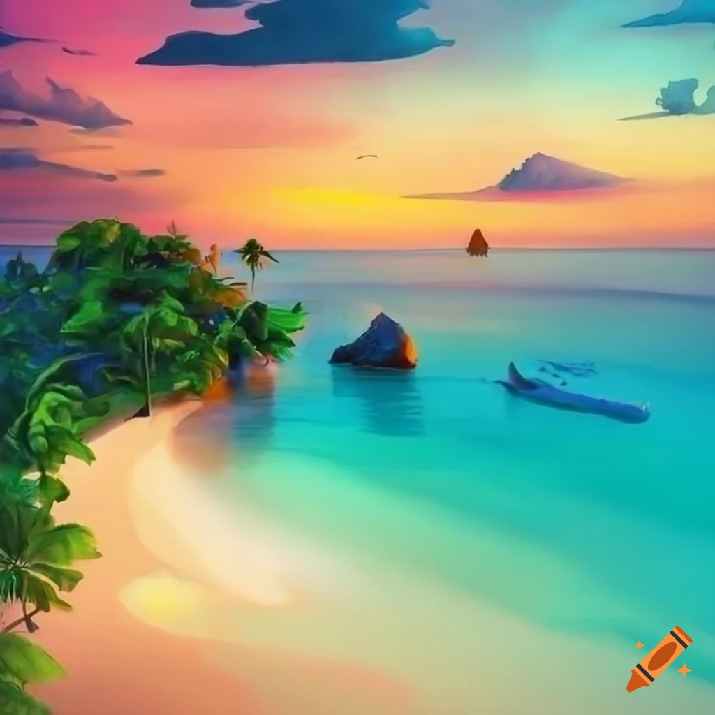 High resolution drawing of samui beach on Craiyon