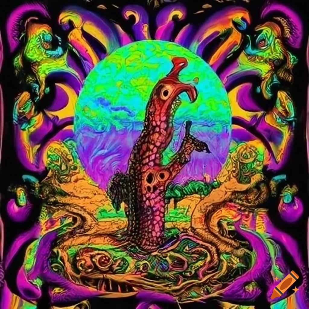 Trippy psychedelic country album cover inspired by jason galea on Craiyon