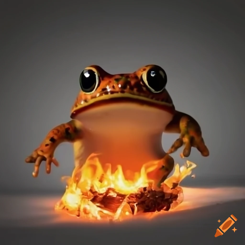 Toad playing with fire on Craiyon