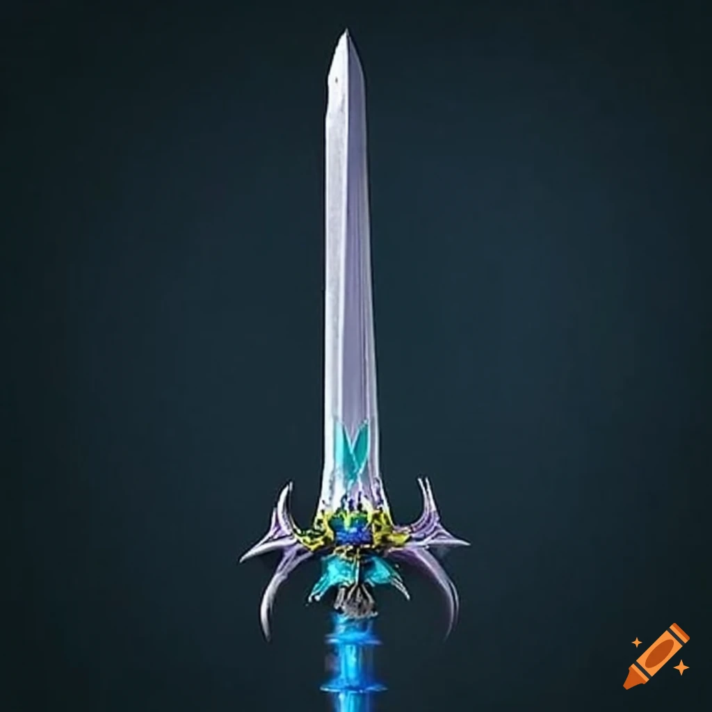 Magic intricate curved master sword on Craiyon