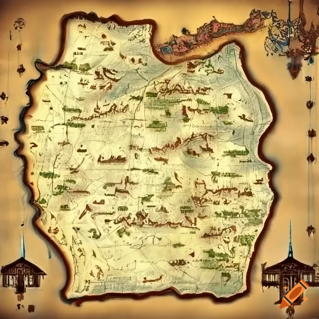 Map of robocity in middle ages style on Craiyon