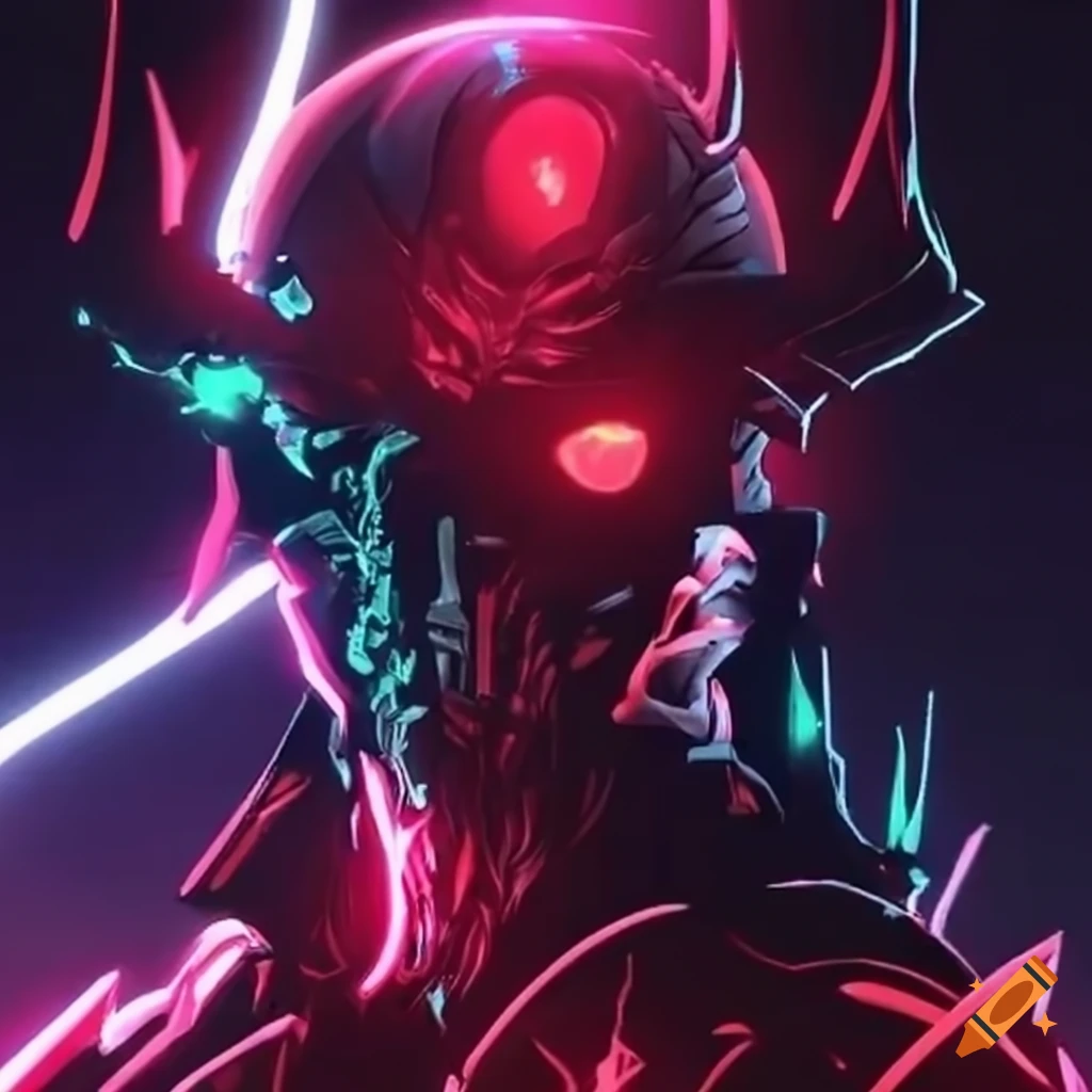 Neon samurai warrior resembling a ghostrunner on Craiyon