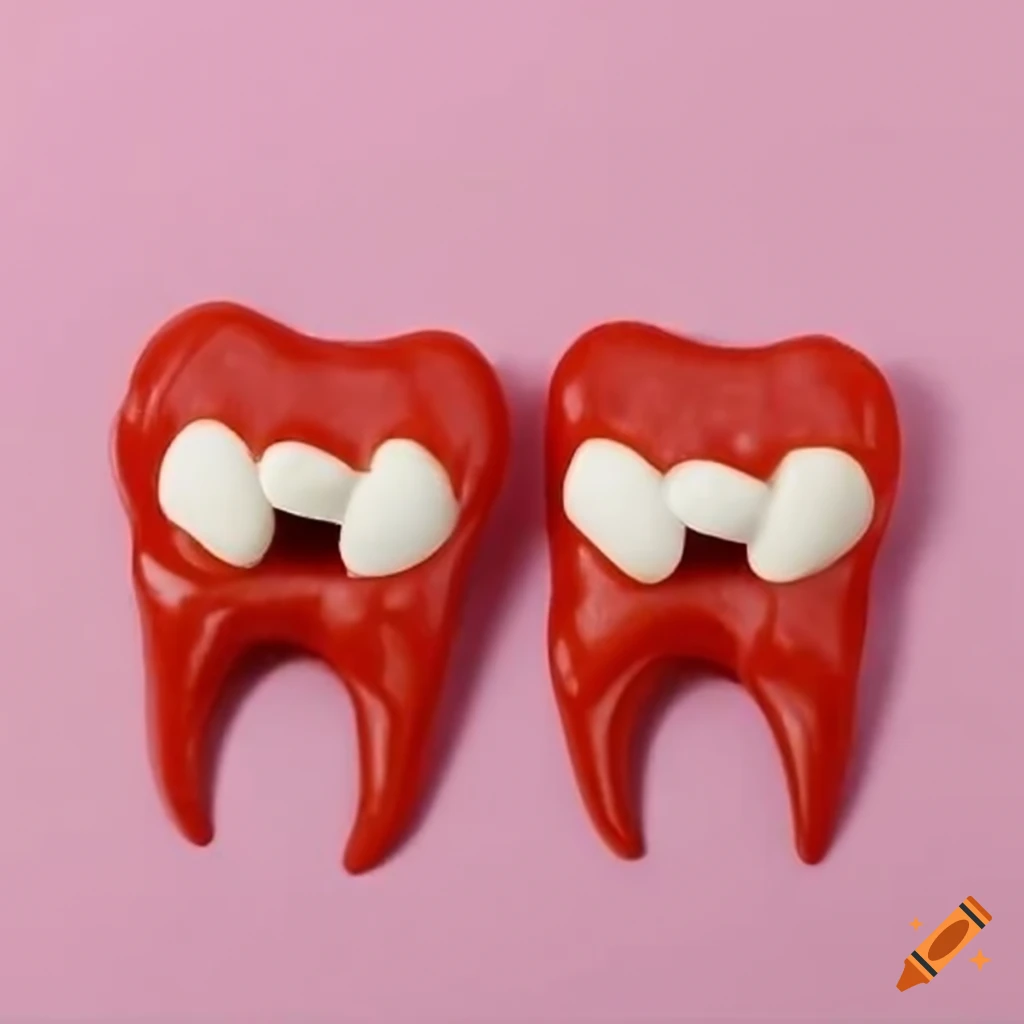 Teeth-shaped candies on Craiyon