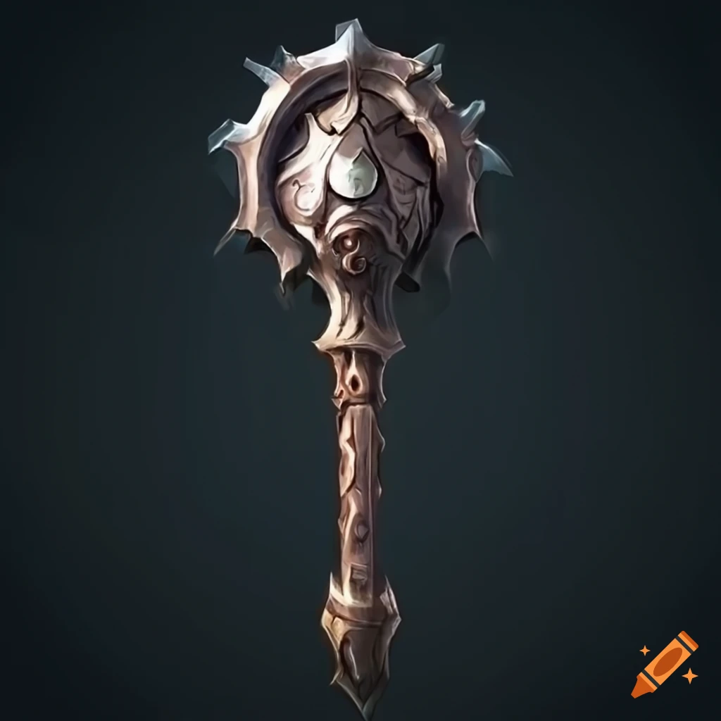 Intricately designed one-handed battle mace for rpg games on Craiyon