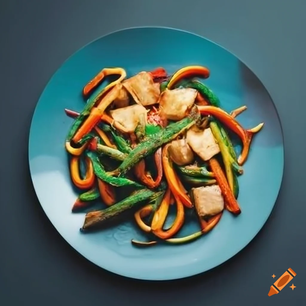Plate of stir fry on Craiyon