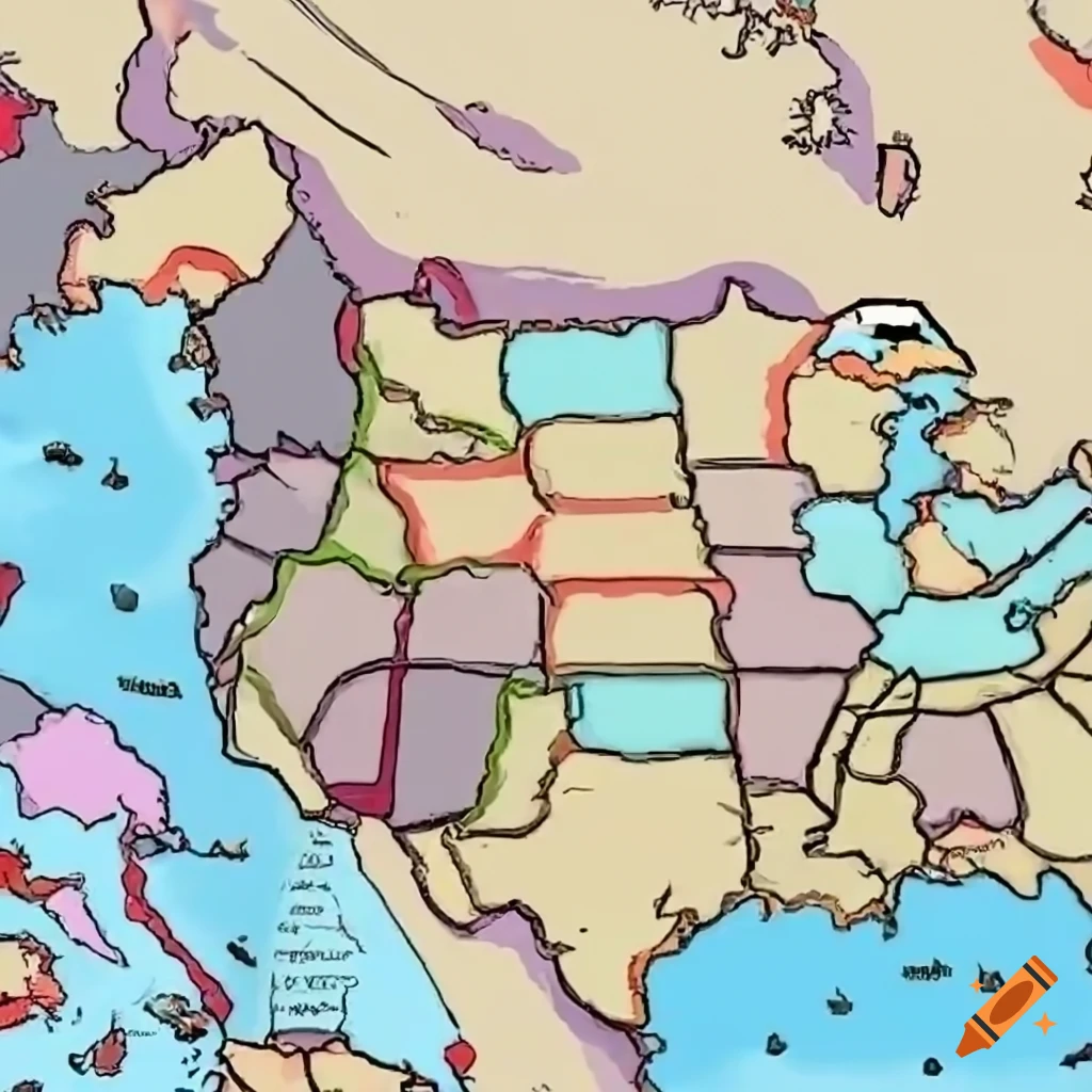 Detailed europe map with borders in 4k resolution on Craiyon