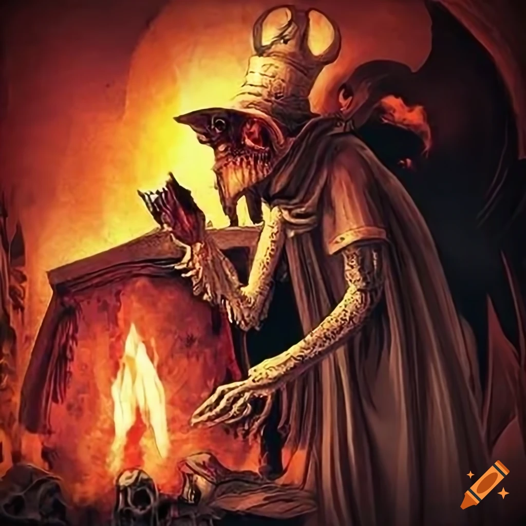 Illustration of a physician with a plague burner in a gothic horror ...