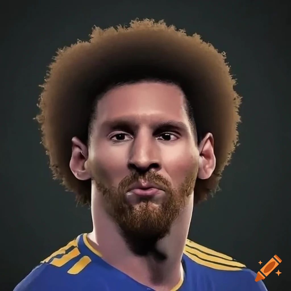 Afro-american person resembling leo messi on Craiyon