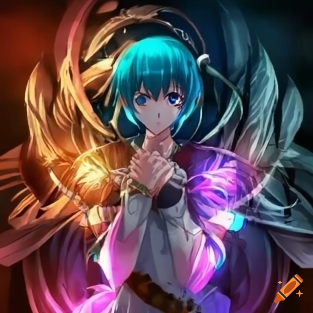 Anime spirit holy summoner invoking divine magic on Craiyon