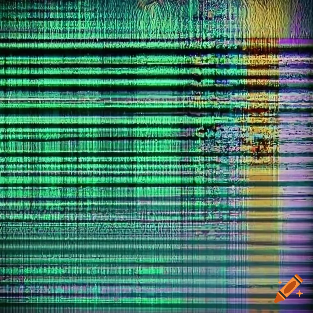 Glitching cracked computer screen leaking black fluids with glitchy ...