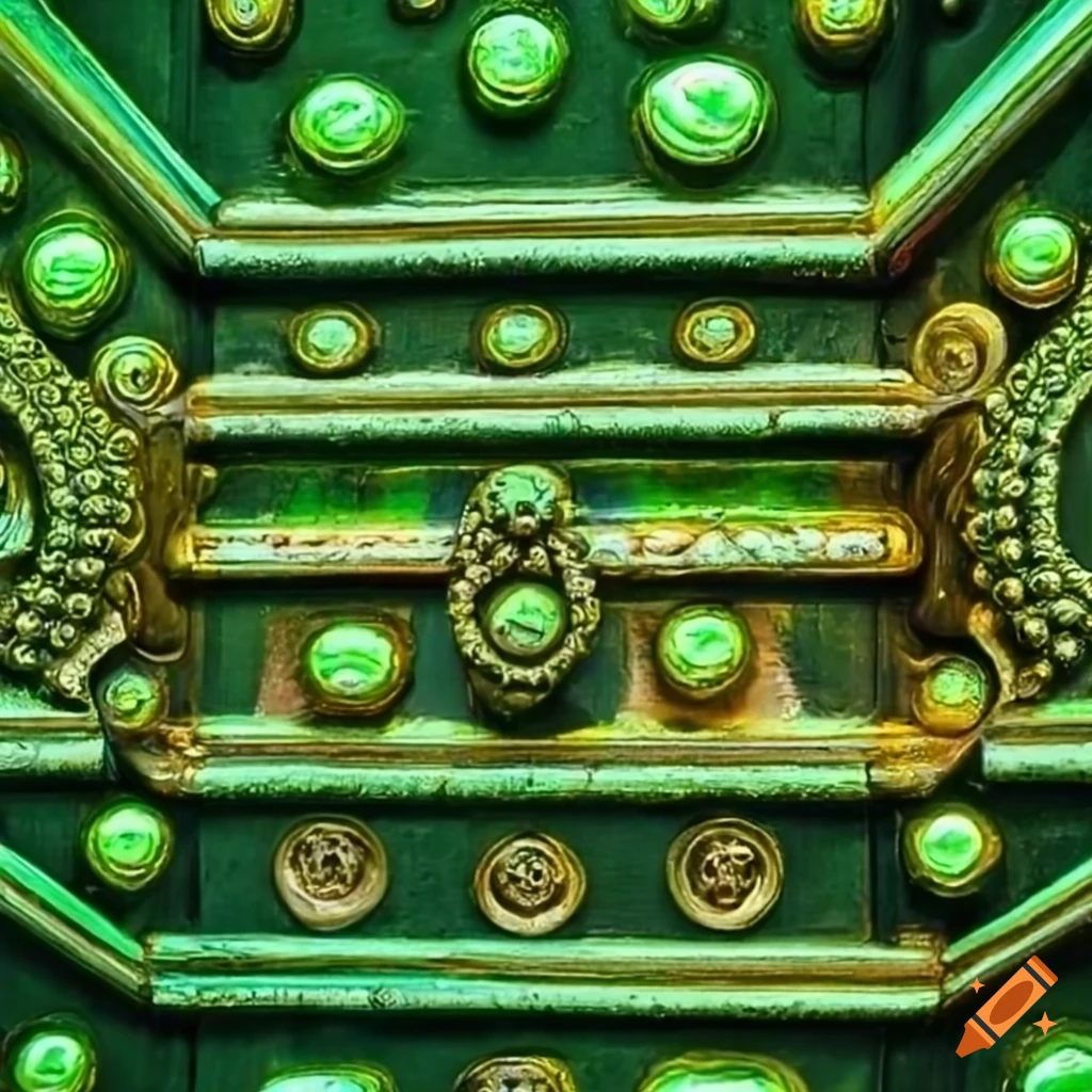 Candy door with green sparkles on Craiyon