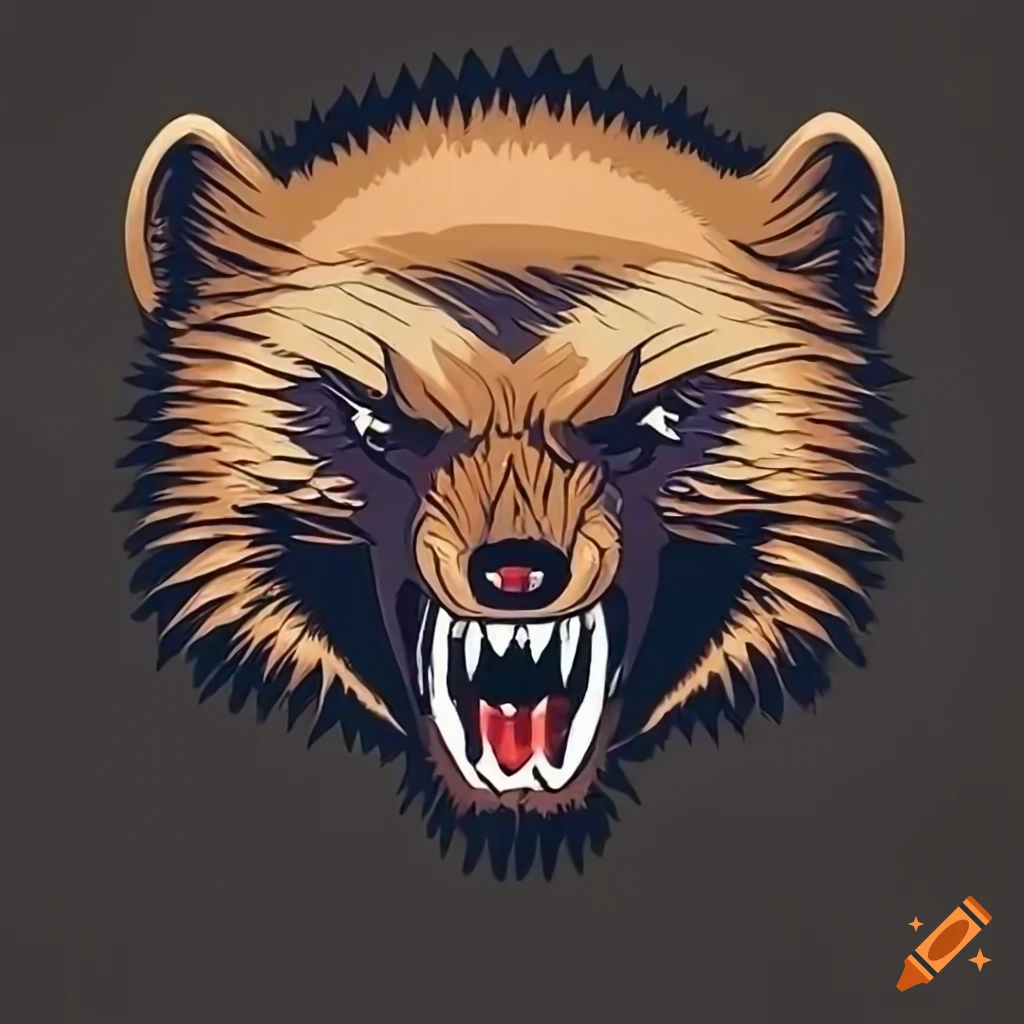 Logo of an angry wolverine with the text wolverine on Craiyon