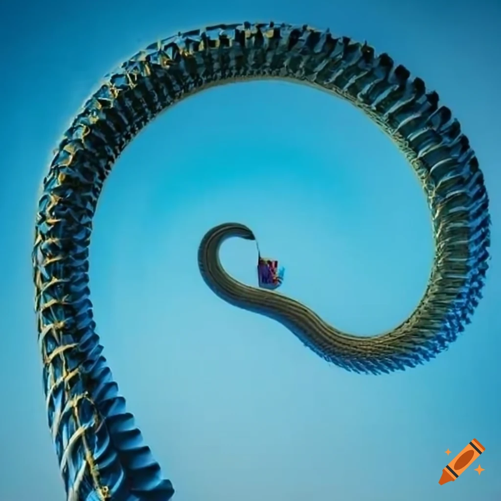 Surreal view of a taut rubber band arching across the sky on Craiyon