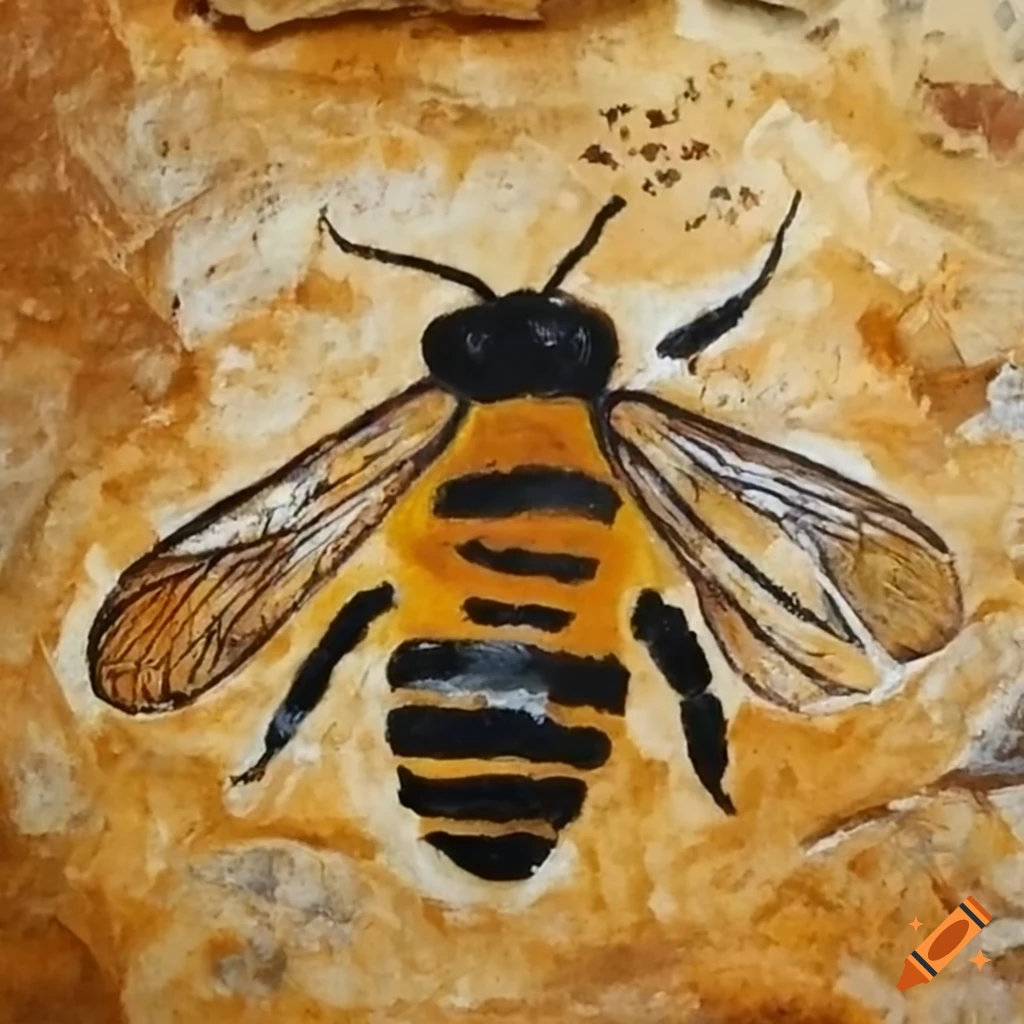 Cave painting of a bee on Craiyon