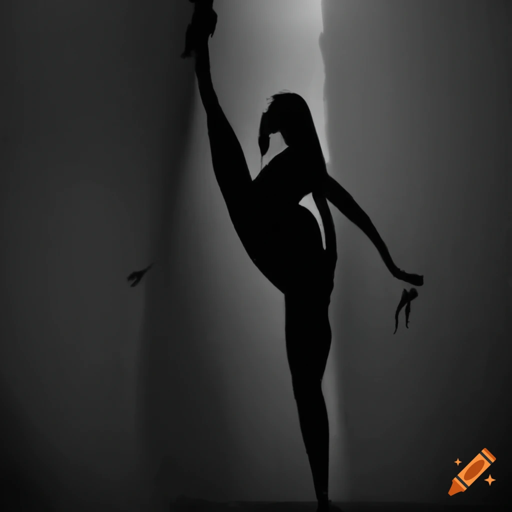 Surrealist shadow entity with foreboding energy and energetic movement in black and white on Craiyon