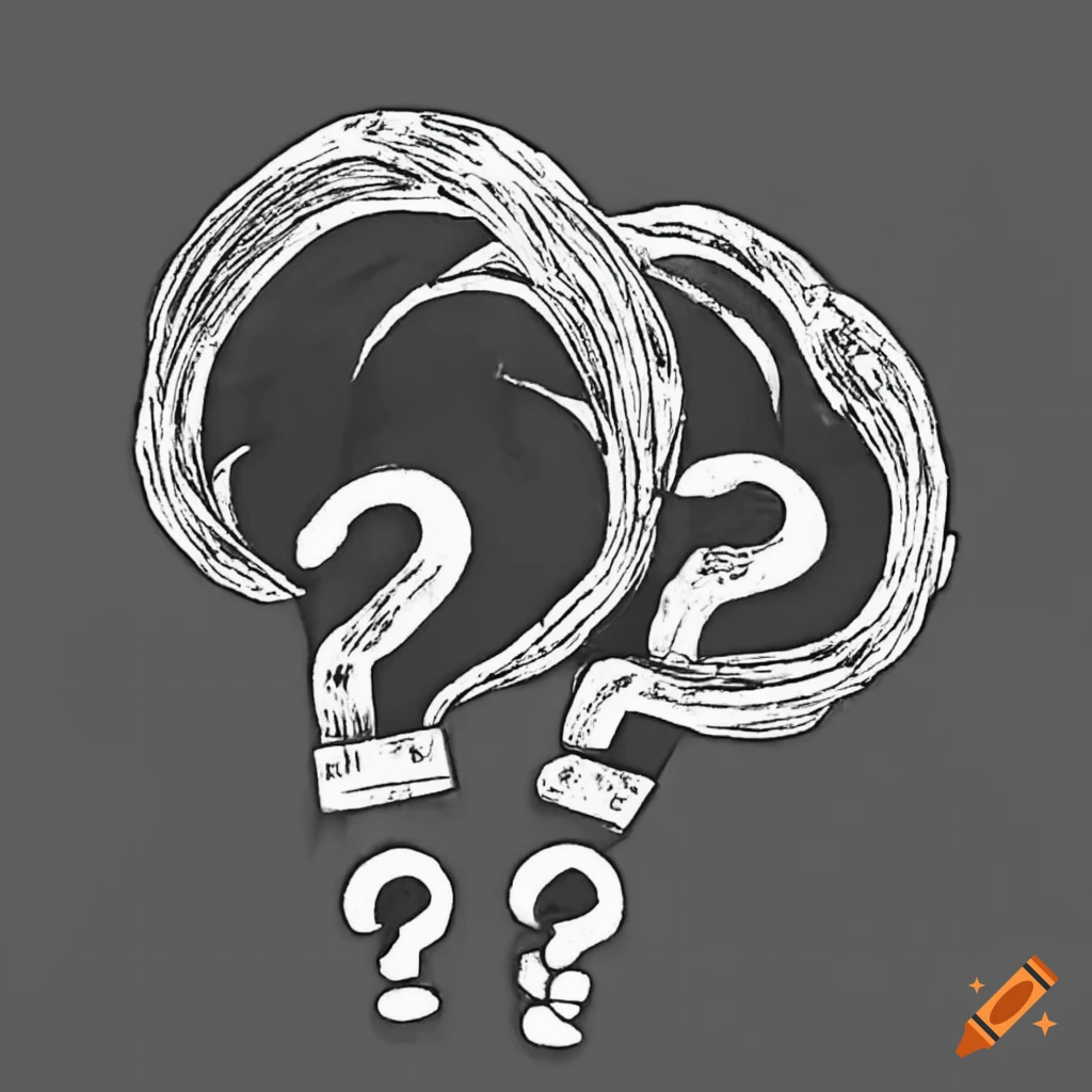 Upside down question marks in black and white with horror aesthetic on ...