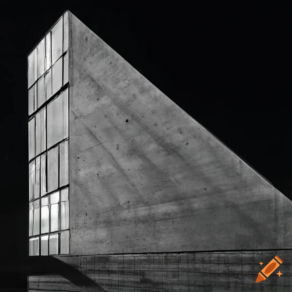 Modern underground concrete building with green roof and glass cylinder ...