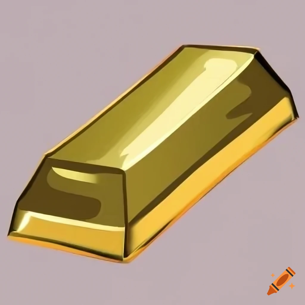Cartoon illustration of three gold bars on Craiyon