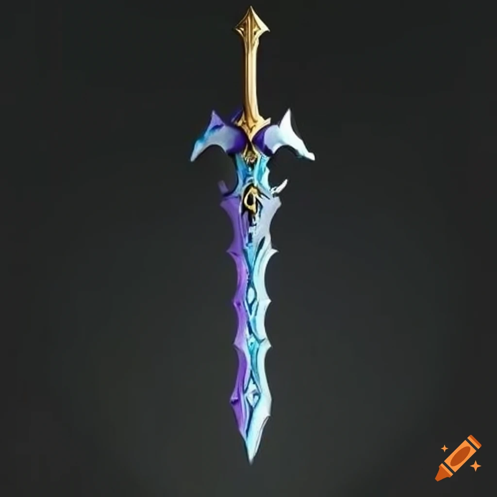 Magic intricate curved master sword on Craiyon