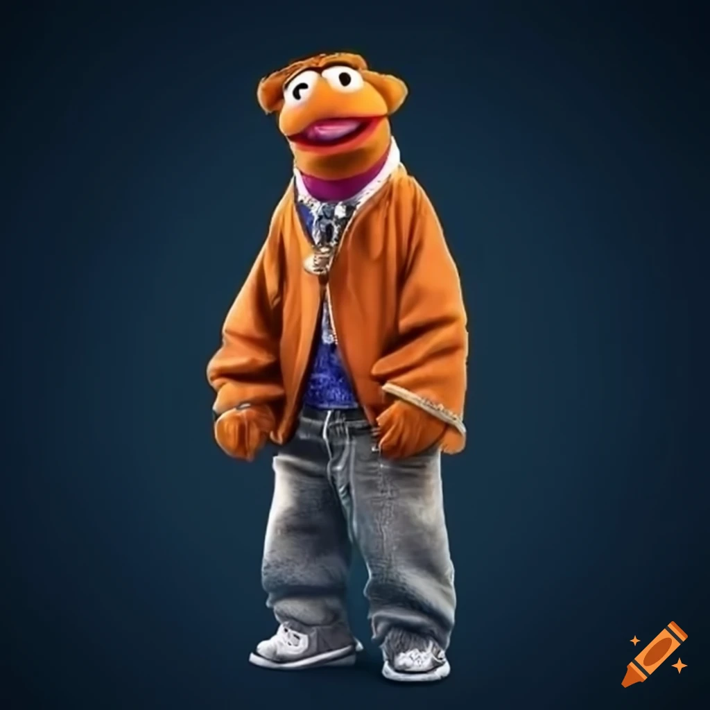 Hip hop muppets in a full body pose on Craiyon