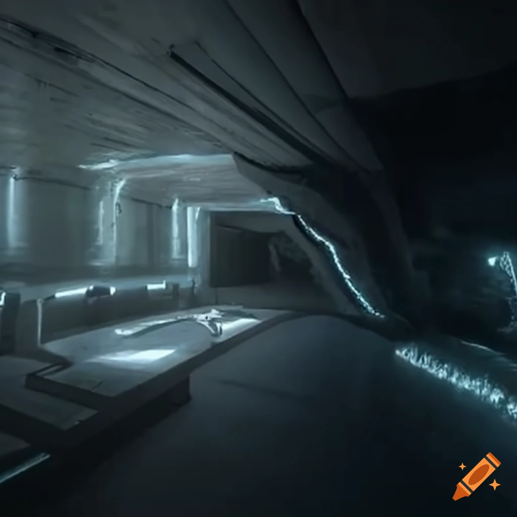 Enormous futuristic underwater bunker at 3000m depth on Craiyon